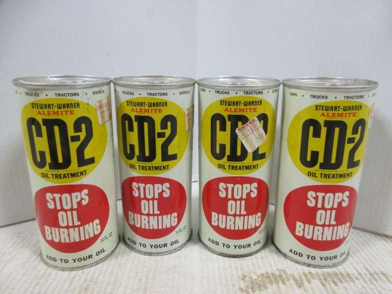 (4) Alemite CD-2, oil treatment, metal cans - Albrecht Auction Service