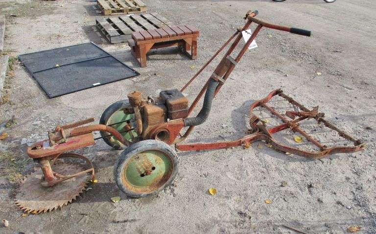 David Bradley walk behind mower with 20" saw blade and cultivator ...
