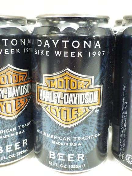 (8) 1989 Daytona Harley-Davidson, heavy beer, all unopened cans ...