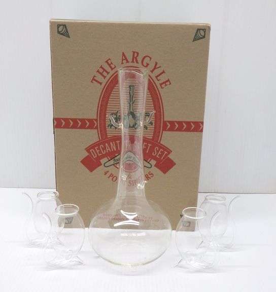 Hand blown glass no. 1835 The Argyle Decanter gift set with 4-point ...