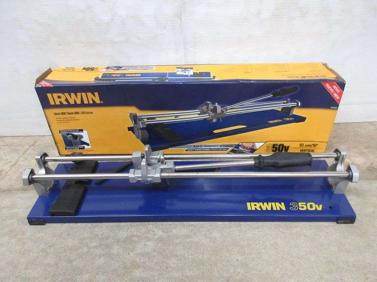 Irwin 350V 19" ceramic tile cutter with integrated carry handle and ...