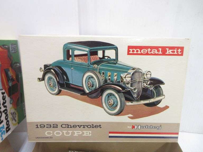 Vintage 1/25 scale model kits, include: 1932 Chevy Coupe from Hubley ...