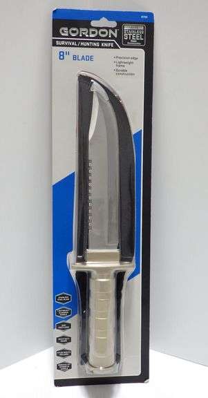 Gordon 8" blade survival/hunting knife with survival kit in the handle ...
