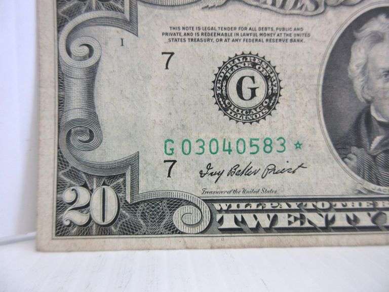 Series 1950-A $20 Star note, AU - Albrecht Auction Service