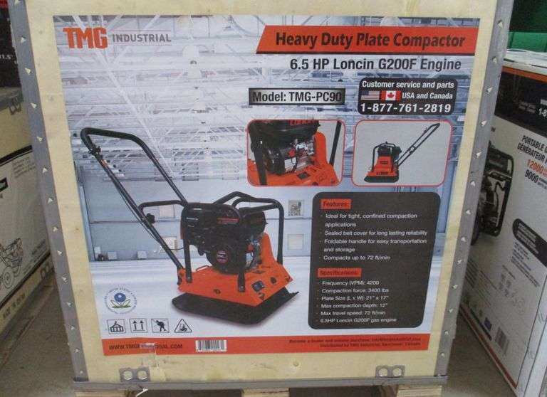 Heavy Duty Plate Compactor, 6.5 HP, Loncin G200F Engine - Albrecht ...