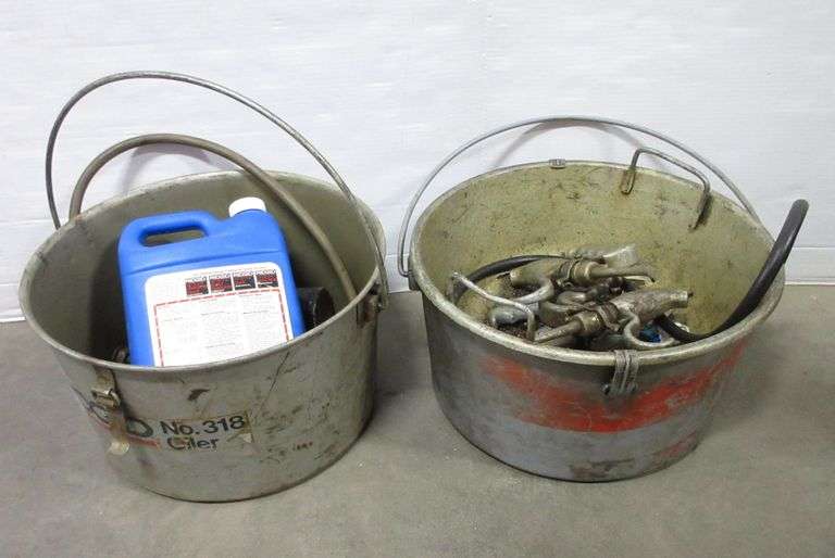 (2) Ridgid oilers for threading machines, 15"Dia x 8"H, used - Albrecht ...