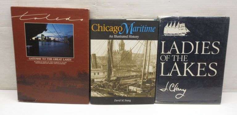 (3) Great Lakes Maritime history books, includes: Ladies of the lakes ...