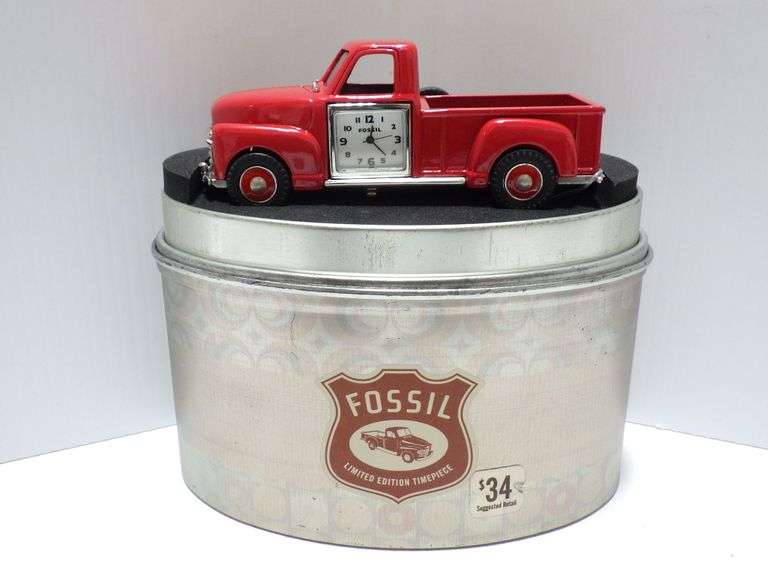 Authentic Fossil red truck limited edition timepiece - Albrecht Auction ...
