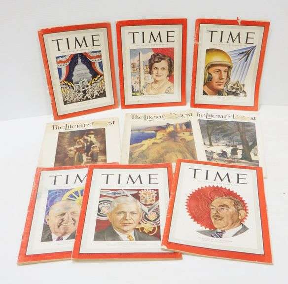 Vintage magazines, include: (3) Literary Digest from the 1920s, and (6 ...