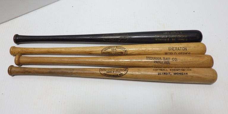 (4) Commemorative Mini-bats, includes: 3- Hillerich and Bradsby ...