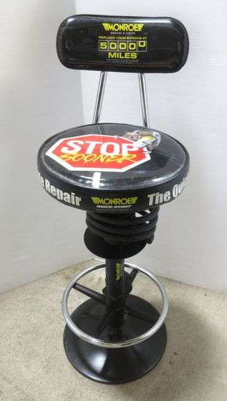 Monroe shock swivel stool, 14"W, excellent - Albrecht Auction Service