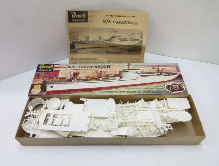 Revell N/S Savannah plastic model boat kit from 1958, complete unbuilt ...