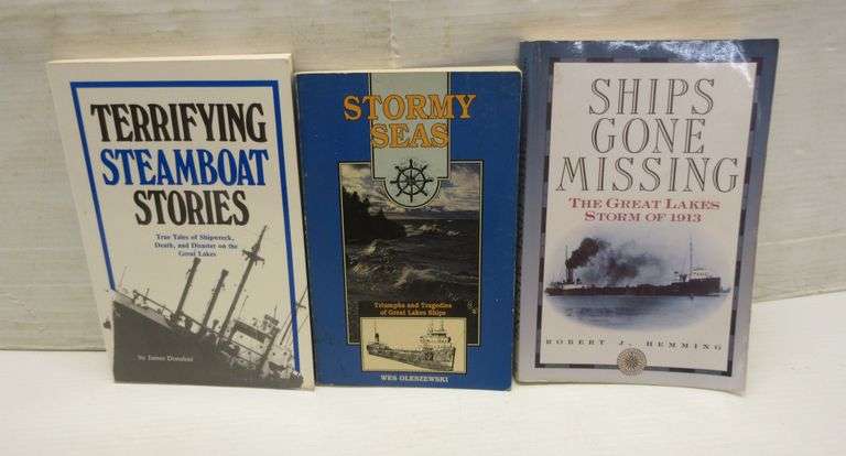 (3) Michigan Great Lakes Shipwreck Books, paperbacks, includes: "Stormy ...
