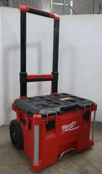 Milwaukee packout roller box, 22"W x 15"H, good - Albrecht Auction Service