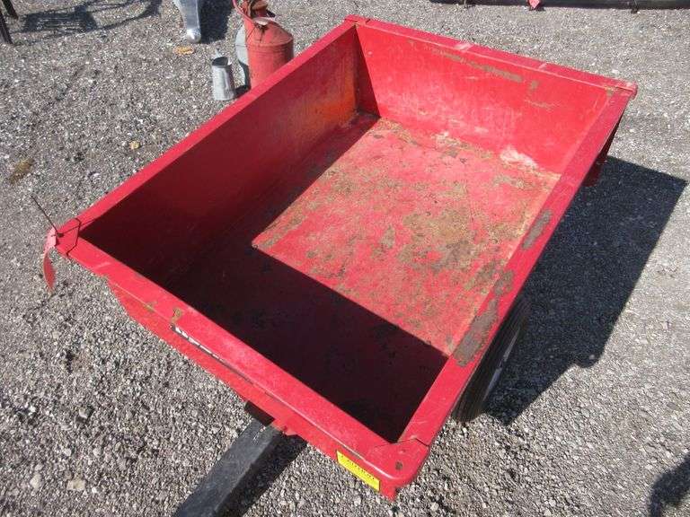 Huskee 10 cu. ft. dump trailer, red, 33"W x 44"L, good - Albrecht ...