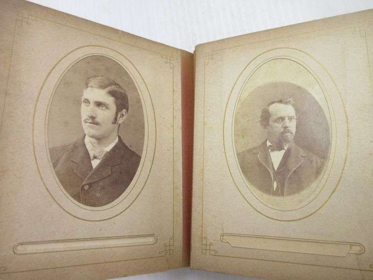 Antique leather photo album for 5x6 photos, shows wear from age ...