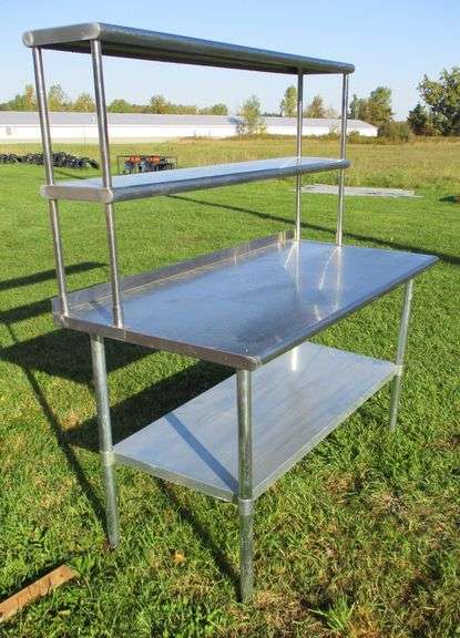 Stainless steel restaurant work table with bottom shelf and 2-Tier ...