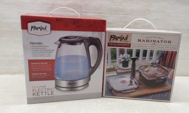 Parini 1.7-Liter electric kettle, and a Parini vacuum seal marinator ...
