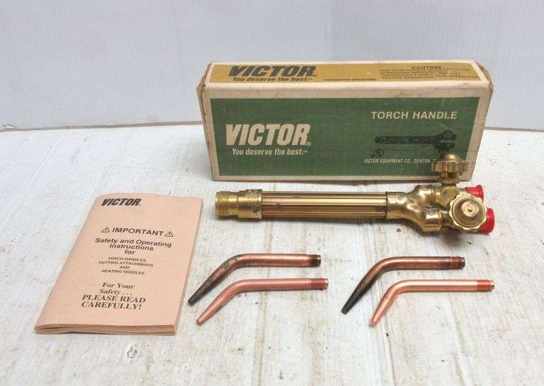 Victor torch handle, 315c, some tips included - Albrecht Auction Service