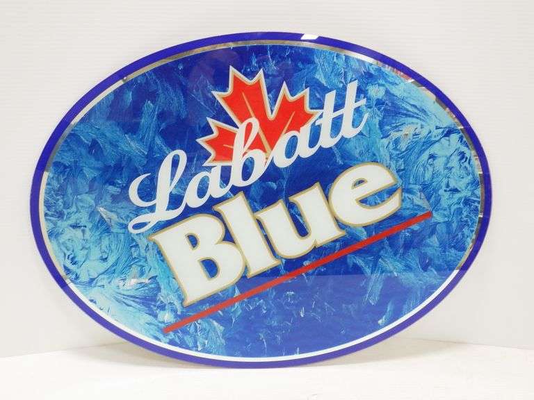 Labatt Blue Advertising Mirror, 24"W x 18"H, has wear - Albrecht ...