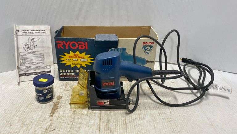 Ryobi model DBJ50 biscuit jointer tested and works well, in original ...