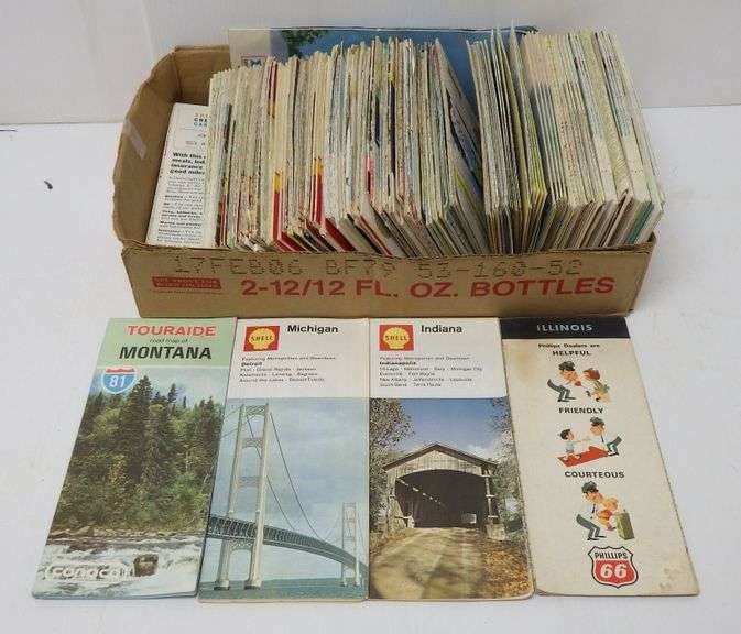 Vintage gas station maps from the 1950s to 1970s, include: Shamrock, D ...