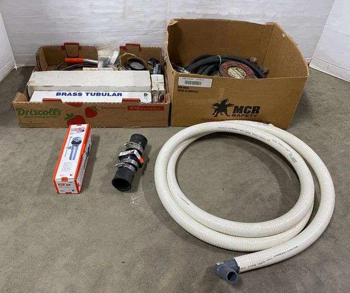 (2) Boxes of plumbing materials, includes: Approx. 10' of 1" PVC sched ...