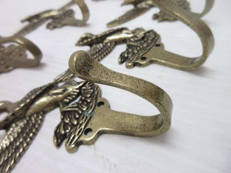 (8) Brass duck coat hooks, new - Albrecht Auction Service