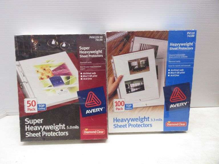 100-Pack of sheet protectors, 50-Pack sheet protectors, and hanging ...