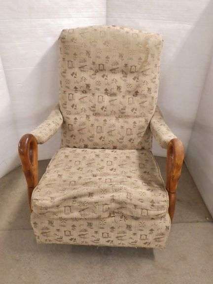 Older platform rocker with gooseneck arms, springs on platform in good ...