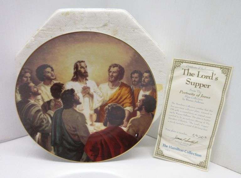 The Hamilton Collection portraits of Jesus, The Lords Supper, 8"Dia ...
