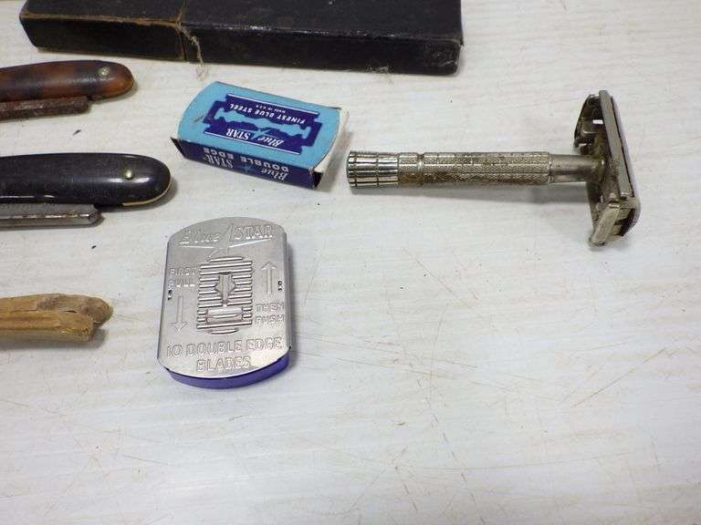 Antique shaving collection, includes: Shave kit, looks complete; Schick ...