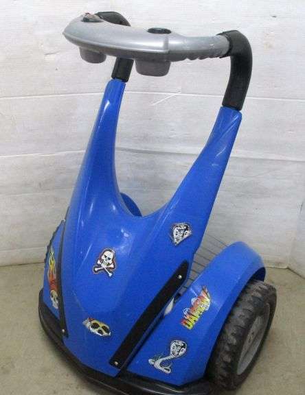 Blue segway-style kids ride-on scooter cart, works fine but missing the ...