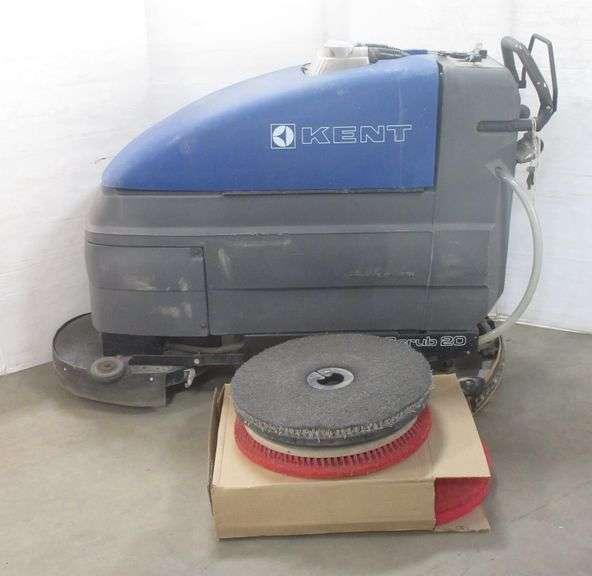 Walk-behind floor scrubber, Kent Selectscrub 20 with (3) Extra scrubbing pads and (2) Heads ...