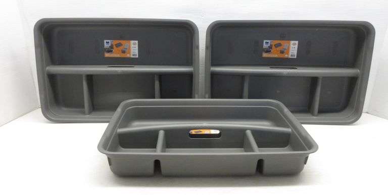 (3) KIS brand heavy duty divided storage trays, made in Italy, 21 1/2 ...
