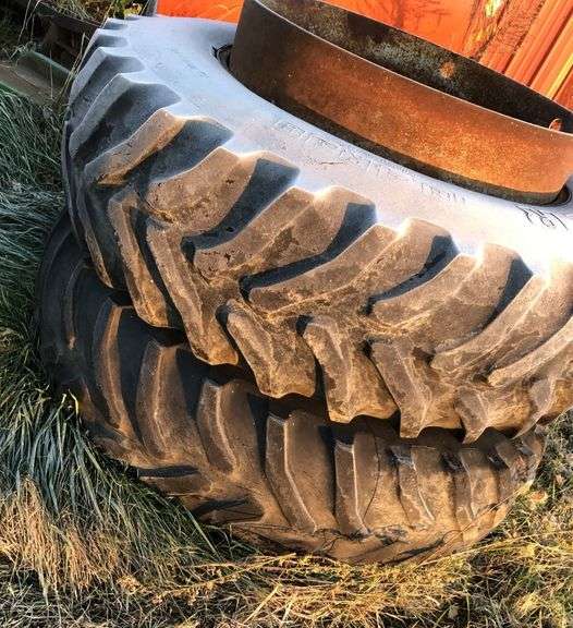 T-Rail 18.4R38 Duals with Goodyear Radial Tires (Probably 15-20% Tread ...