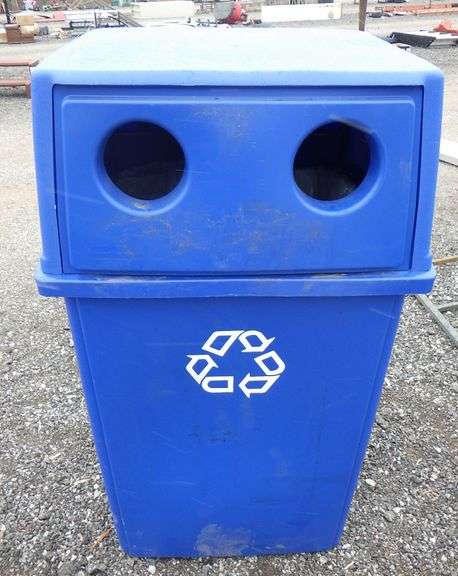 Blue bin recycle system for bottles and cans, Rubbermaid, 2'W x 22"D x ...