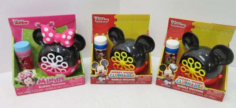 (3) Disney Junior Mickey and Minnie Mouse Clubhouse Bubble Machines ...