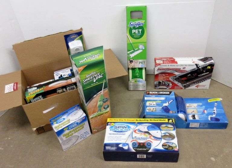 Various sweepers/scrubbers, include: Black & Decker cordless scrubber ...