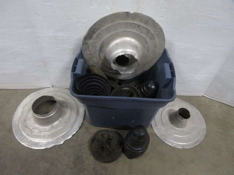 Various HVac plumbing witches hats for commercial roof penetrations ...