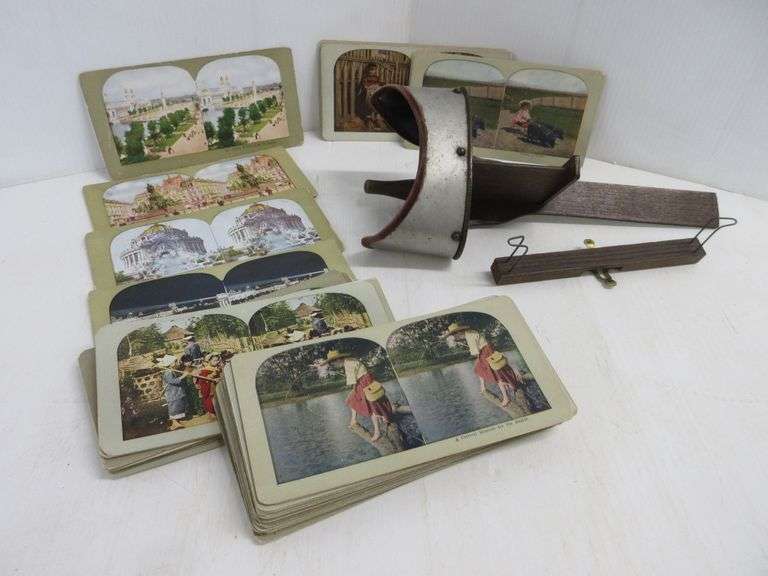 Stereopticon viewer and over (70) view cards, including: St. Louis ...