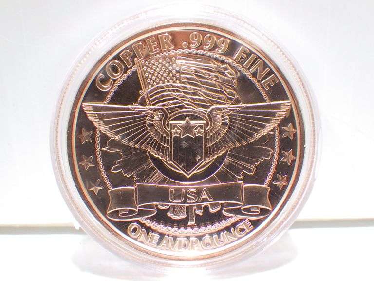 1 AV oz. .999 Fine Copper Alien Round, in good condition - Albrecht ...
