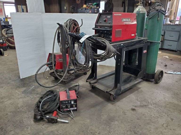 Lincoln LF-72 Mig Welder (Ser. No. U1131101394) on Cart with Lincoln ...