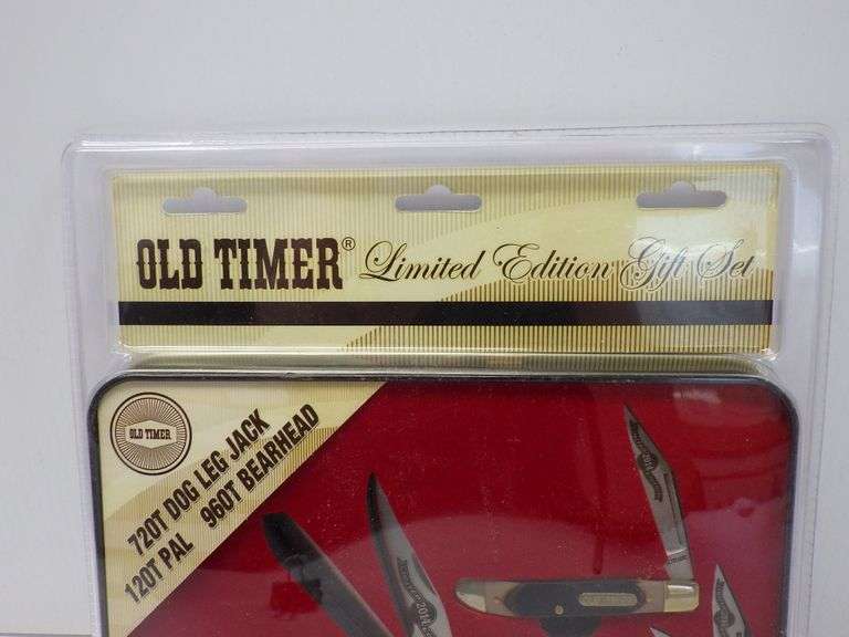 "Old Timer," limited edition gift set includes three knife and tin gift ...