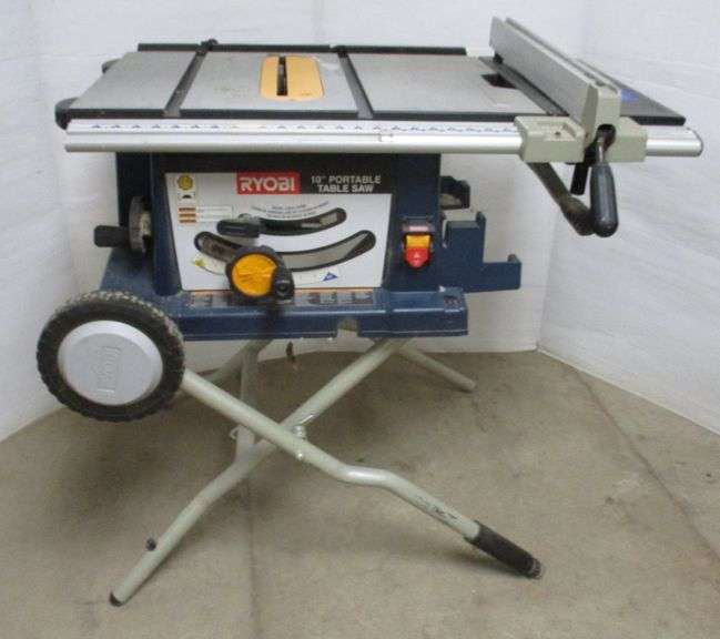 Ryobi 10" portable table saw, lightly used, works - Albrecht Auction ...
