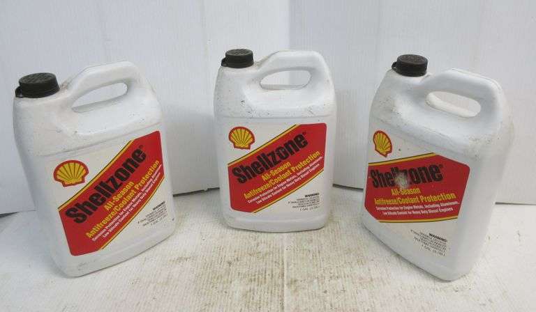 (3) One gallon jugs of Shellzone all season antifreeze/coolant ...