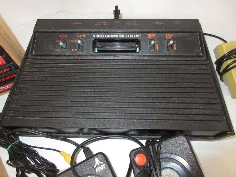 1980's Atari System (CX-2600) with power cable, RF cable, (2 ...
