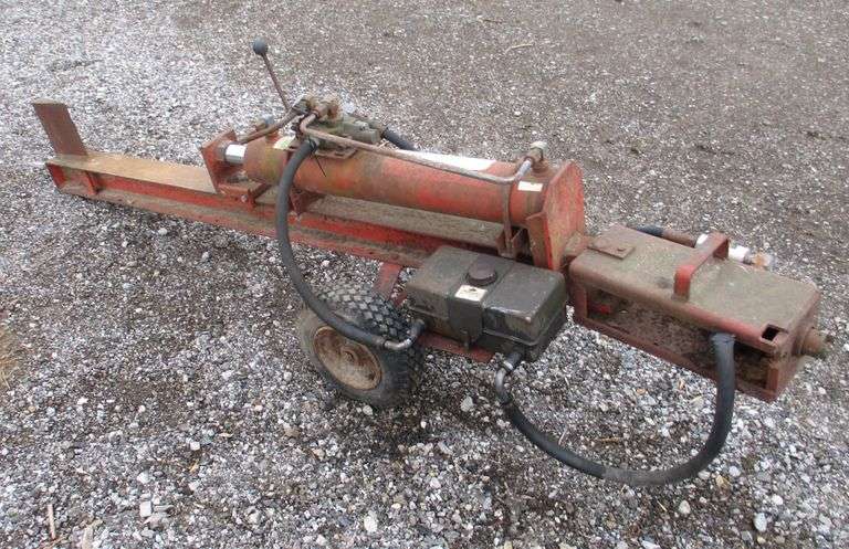 Antique log splitter, needs all new hoses, as is - Albrecht Auction Service