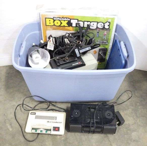 IHome clock radio/alarm, Sentry safe with key, Inflatable box targets ...