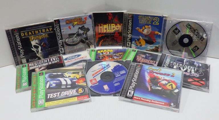 (13) Vintage Playstation Games, includes: Hellboy 2003; 1998 Deathtrap ...